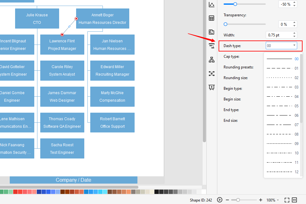 Add Dotted Line To Organization Chart Edraw